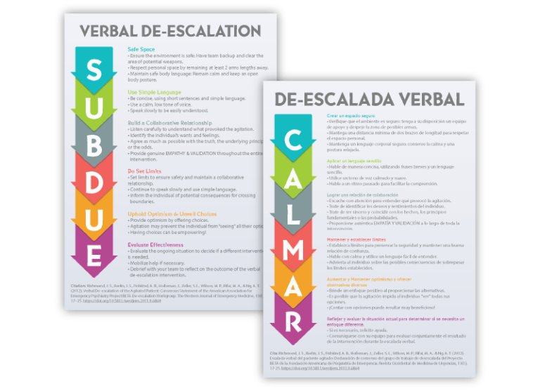 Verbal De Escalation Pocket Card (English and Spanish) - The Nevada ...